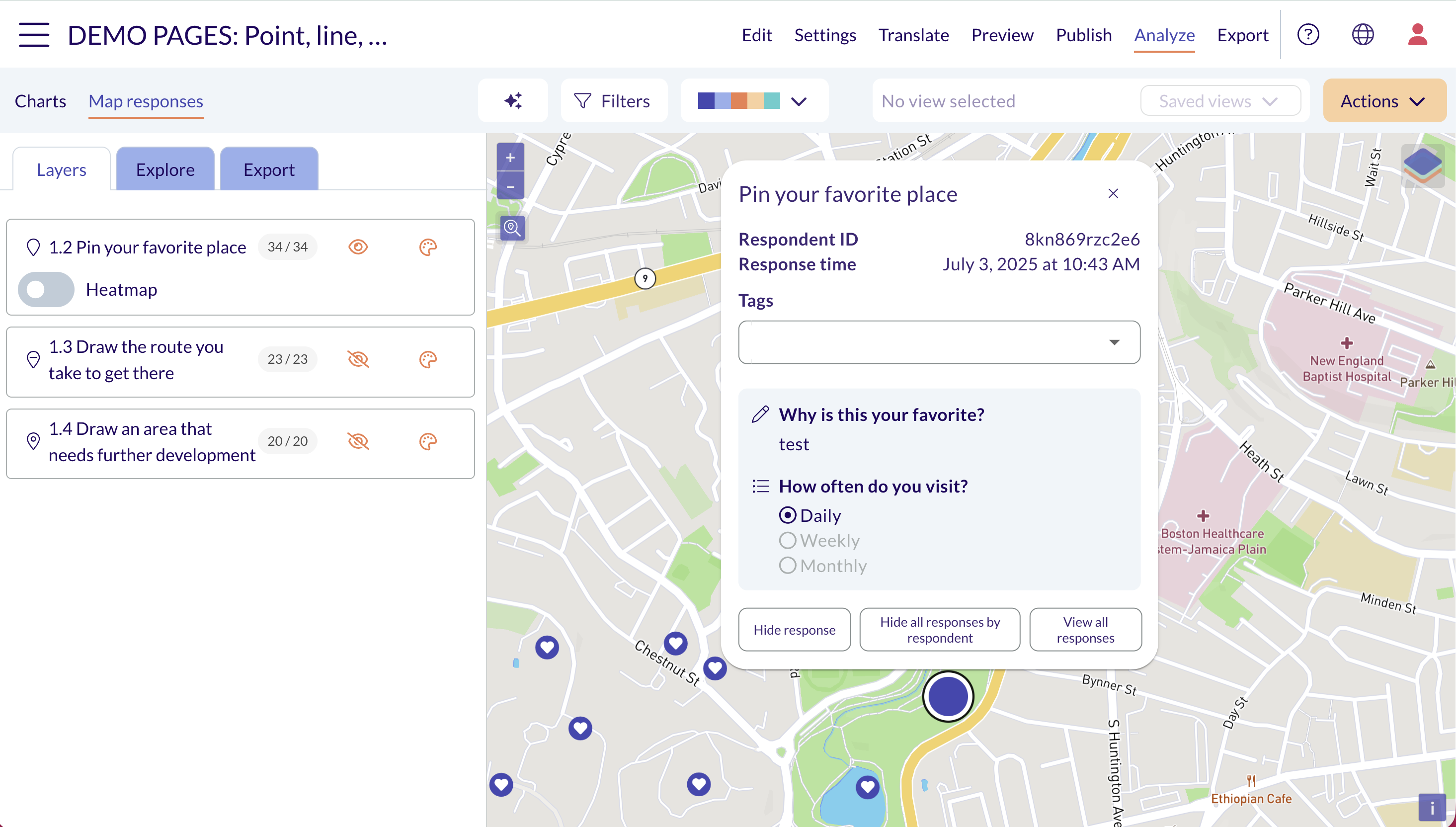 Hide individual map responses from view – Maptionnaire Support