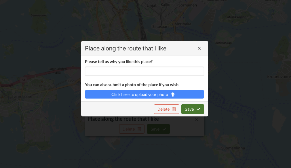 Map point, line and area questions – Maptionnaire Support